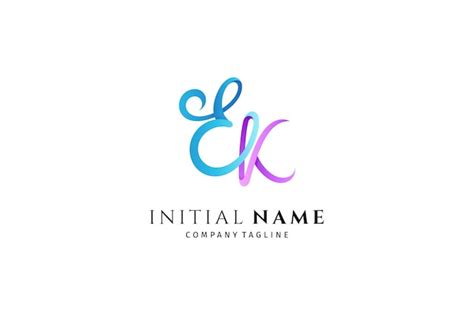 premium vector ek e k handwritten logo template