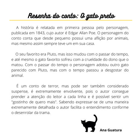 Resumo Do Conto O Gato Preto LIBRAIN