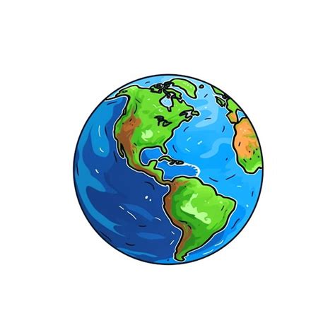 Ilustração dos desenhos animados do planeta Terra imagem Premium