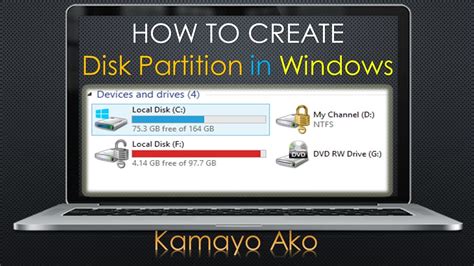how to create a disk partition in windows youtube