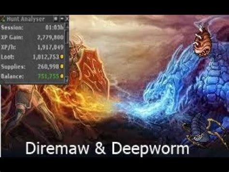 Hunt Diremaw Deepworm Warzone 6 XP H 3 A 3 5KK Profit 500K A 800K