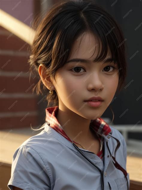 Premium Ai Image Portrait A Little Asian Beautiful Girl
