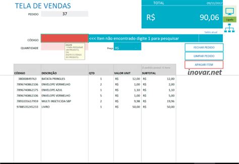 Planilha Frente De Caixa Inovar Net