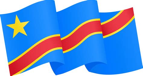 Democratic Republic Of The Congo Flag Wave Isolated On Png Or