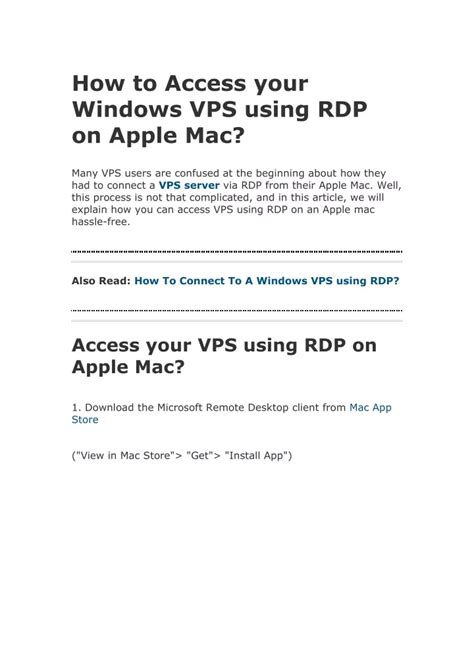 PPT How To Access Your Windows VPS Using RDP On Apple Mac PowerPoint