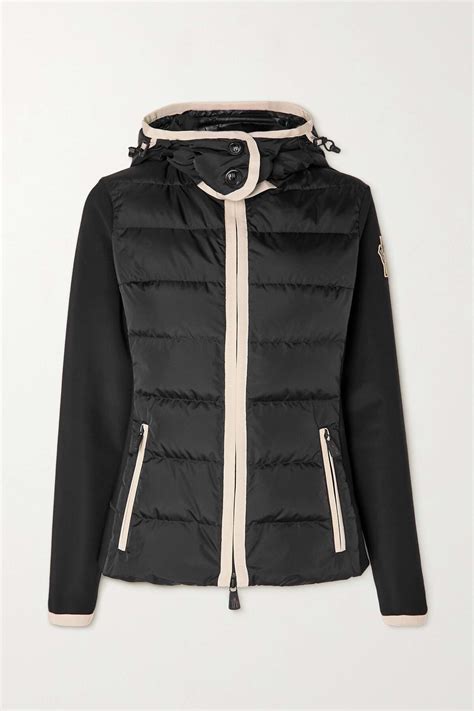 Moncler Genius Black Hooded Paneled Twill And Quilted Stretch Shell