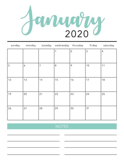 Free Blank Calendar Template