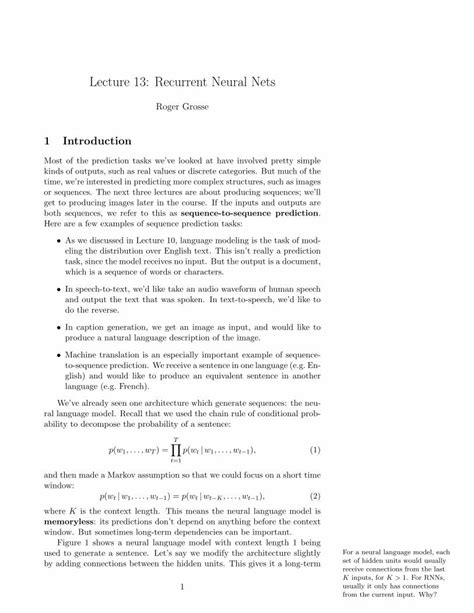 pdf lecture 13 recurrent neural nets dokumen tips