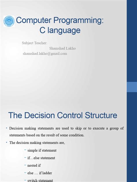decision control structure pdf control flow software development