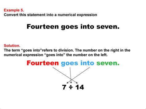 math example language of math numerical expressions division example 5 media4math