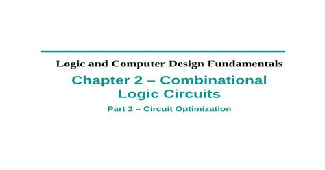 chapter 2 combinational logic circuits · chapter 2 combinational logic circuits part 2