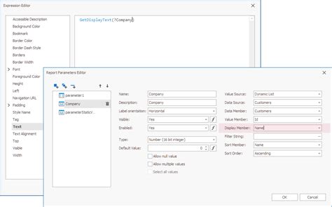 report parameters with predefined dynamic values reporting tools devexpress documentation