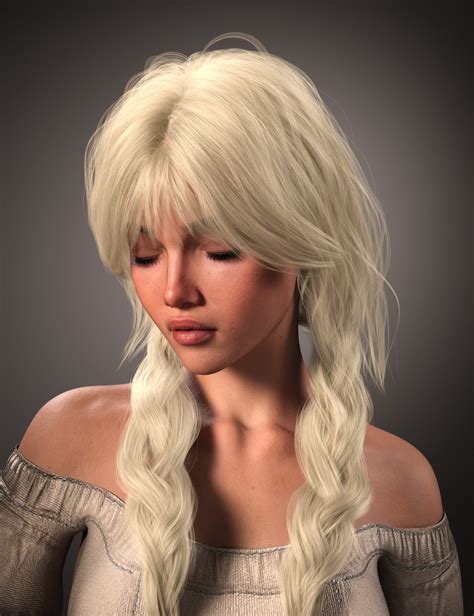 Fe Bunches Braids Hair For Genesis Daz D
