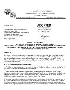 Fillable Online File Lacounty The Honorable Board Of Supervisors 36 May