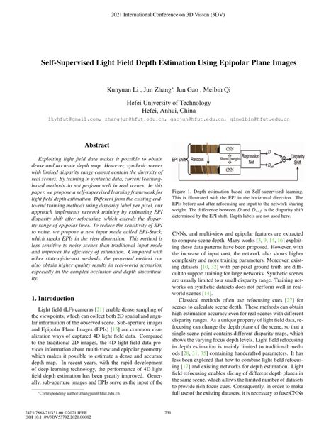 pdf self supervised light field depth estimation using epipolar plane images