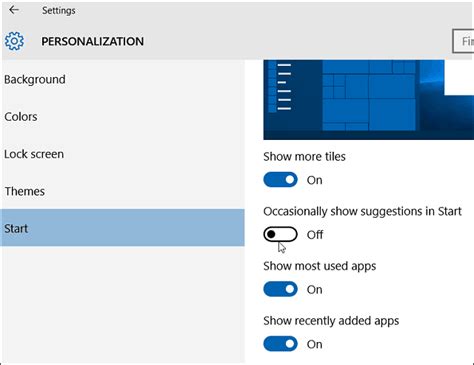 how to turn off windows 10 start menu suggested app ads