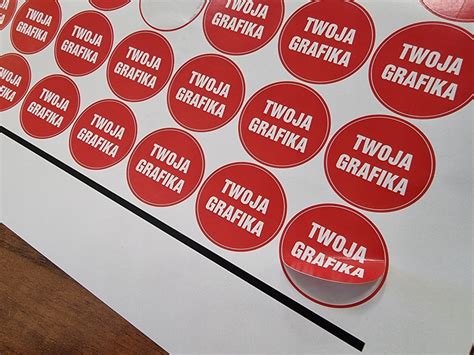 NAKLEJKI etykiety reklamowe z logo Twój nadruk 160 Naklejka 50x50mm