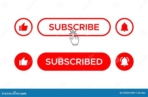 Like Subscribe And Bell Icon Vector Elements For Promote Channel