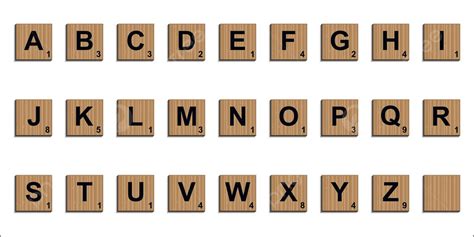 3d Wooden Scrabble Letterspuzzles For Board Game Design Vector Symbol