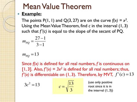 Ppt Mean Value Theorem Rolles Theorem Powerpoint Presentation
