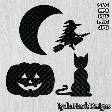 FREE Halloween Silhouettes SVG File Lydia Hawk Designs