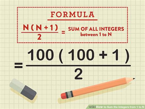 how to sum the integers from 1 to n 7 steps with pictures