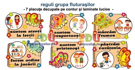 Reguli Grupa Fluturasilor Decoruri Gradinita Eduprescolar Ro