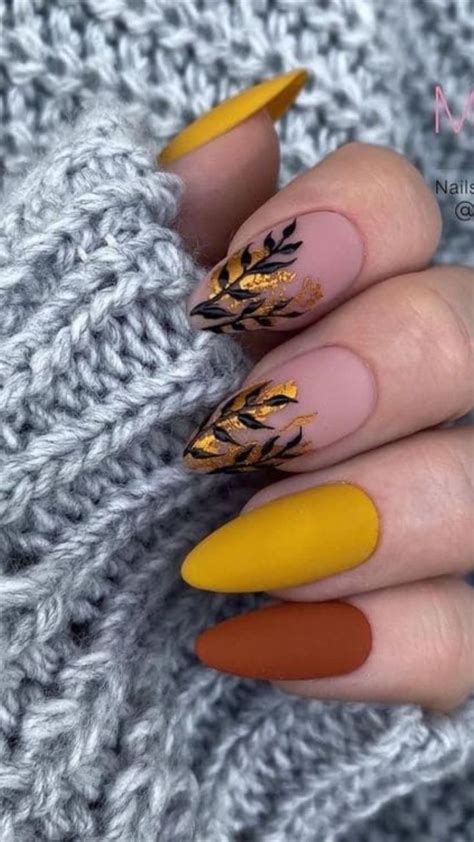 69 Lindas Uñas Otoñales de 2023 y Diseños de Uñas Otoñales Que Debes