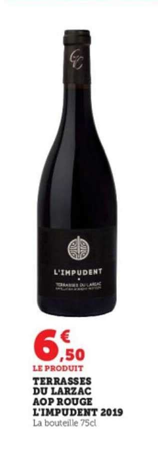 Promo Terrasses Du Larzac Aop Rouge L Impudent 2019 Chez Hyper U