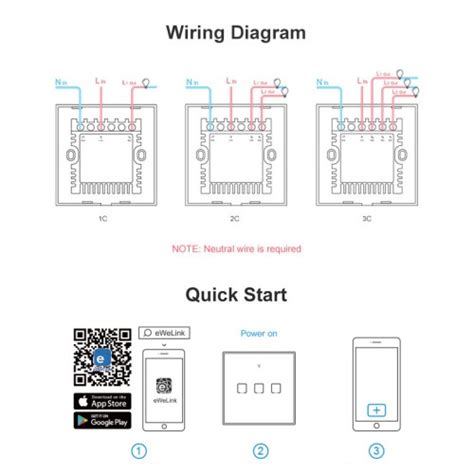 Sonoff 3 Gang WiFi Smart Wall Touch Switch T2UK3C TX