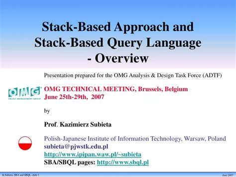 ppt stack based approach and stack based query language overview powerpoint presentation