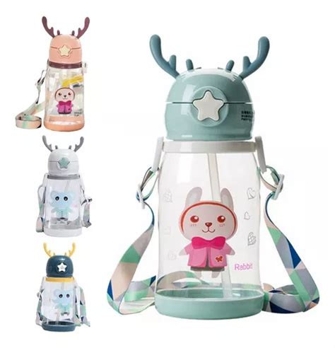 Garrafa Squeeze Infantil Antivazamento Canudo E Alça MercadoLivre