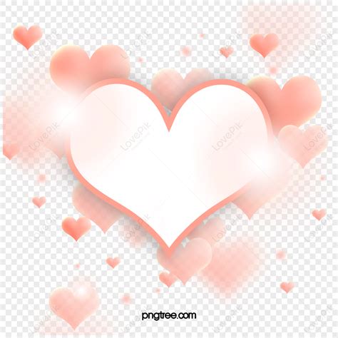 Valentines Day Hand Drawn Love Elements Hand Painted Pink Heart Love