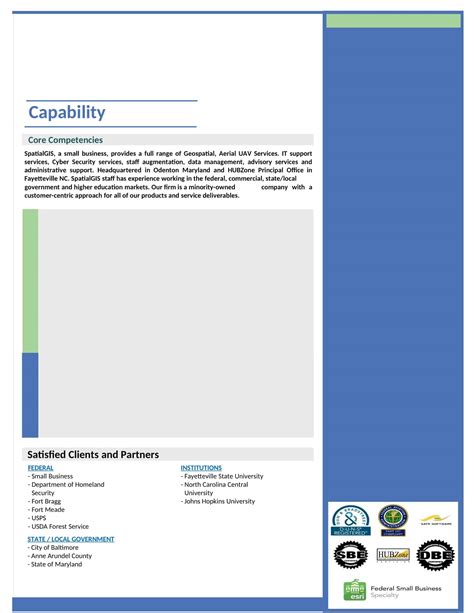 Free Printable Capability Statement Templates Pdf Word