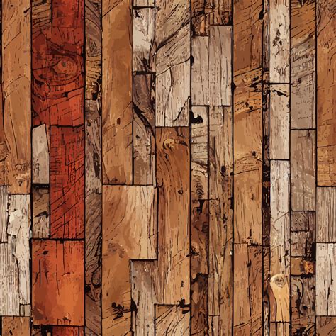 Vector Graphic Of Vertical Seamless Old Wood Tile Perfect For