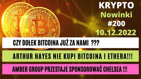 Krypto Nowinki 200 czy dołek Bitcoina już za nami Arthur Hayes