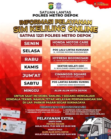Jadwal Pelayanan Perpanjangan SIM Keliling Depok