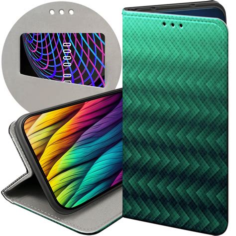 ETUI Z KLAPKĄ DO HUAWEI NOVA 5T HONOR 20 WZORY ZIELONE GRASSY GREEN