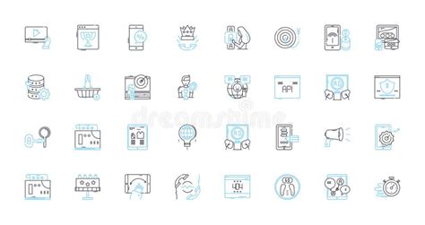 Cloud Computing Linear Icons Set Scalability Virtualization Agility