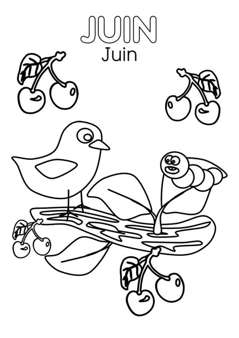 Coloriage Mois de Juin télécharger et imprimer gratuit sur