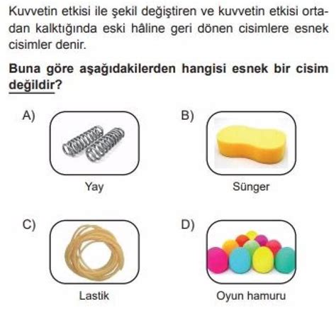 5 Sınıf Fen Bilimleri Test 6 Kuvvetin Ölçülmesi ve Sürtünme Test Çöz