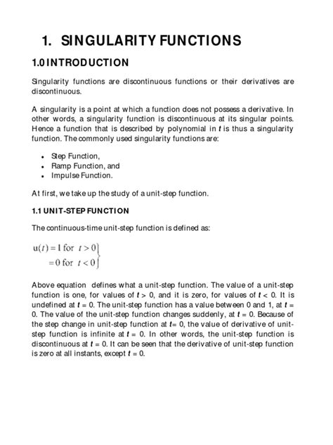singularity functions pdf function mathematics derivative