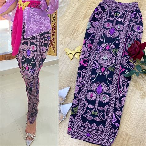 Jual Kamen Songket Strait Bordir Premium Jadi Benang Prada Semi Songket