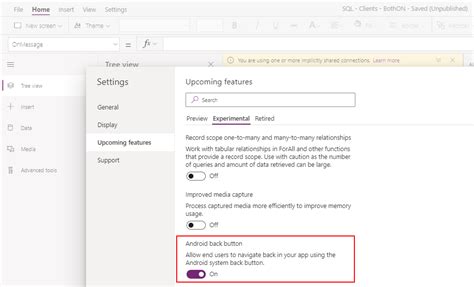 power apps guide android here s how to correctly configure the back button to navigate to