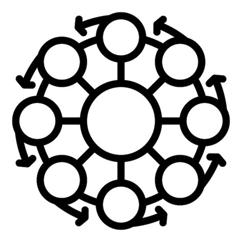 Icono de gráfico circular vector de contorno crecimiento de la