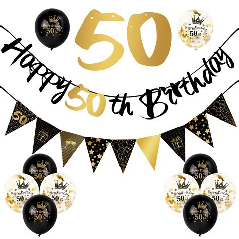 Buy Adxco Pieces Th Birthday Decorations Kit Include Black Gold