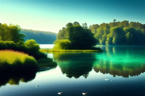 Premium Photo The Lake In The Forest Wallpapers