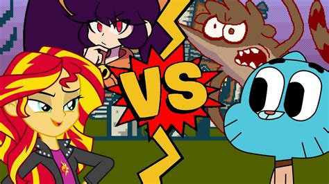 M U G E N Battles Sunset Shimmer FG Ashley Vs Gumball Rigby YouTube