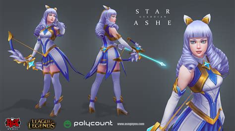 RIOT CREATIVE CONTEST 2017 Character Art Star Guardian Ashe Polycount