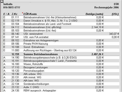 Einnahmen Überschuss Rechnung Kostenlose EÜR Vorlage für Excel
